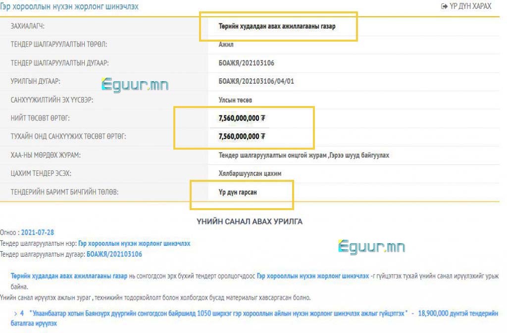 Д.Сарангэрэлээс эхэлсэн ашиггүй жорлонгийн төсөл 14.9 тэрбумыг зарлагадлаа - Eguur.MN