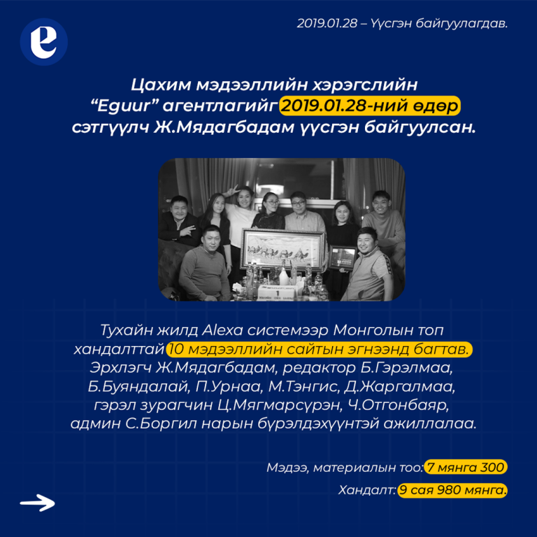 "Eguur" агентлаг таван нас хүрлээ - Eguur.MN